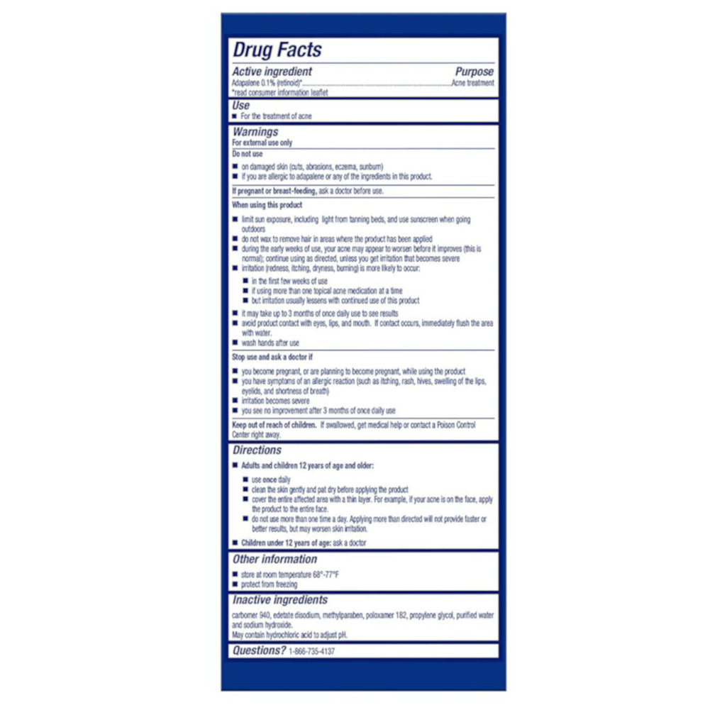 Differin UK Acne Retinoid Treatment Gel 0.1% Adapalene — Kingdom States